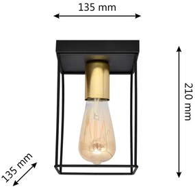Stropní svítidlo FINN 1xE27/15W/230V černá/zlatá