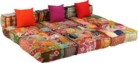 3místný modulární pouf patchwork textil 244983