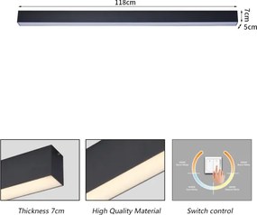 Brilagi - LED Koupelnové stropní svítidlo SLEEKLINE LED/40W/230V černá IP44