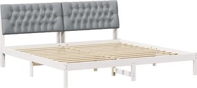 Rám postele s čalouněným čelem s čelo Bílá 200 x 200 cm 3394382