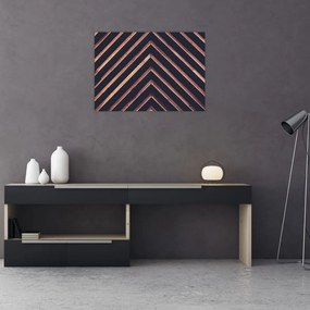Skleněný obraz dřevěného motivu na černém pozadí (70x50 cm)