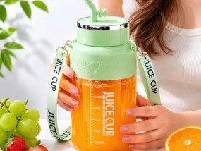 Verk Group Láhev s mixérem usb 1200 ml, hrnek na smoothie, šejker se slámkou a páskem