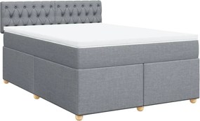 Box spring postel s matrací světle šedá 140 x 190 cm textil 3286682