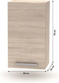 Kuchyňská linka 2,4 m, dub sonoma, NOVA PLUS