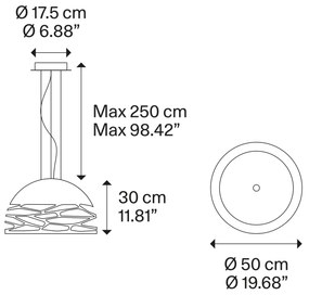 Lodes Závěsné svítidlo Kelly S Dome, Ø 50 cm, 3xE27 Barva: Matná bílá