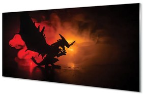 akrylový obraz Černý drak mraky 125x50 cm