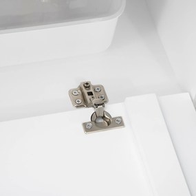 Skříňka pro kočky PawHut na kočičí záchůdek s magnetickými dvířky a bočním stolkem z MDF v bílé barvě | Aosom.de