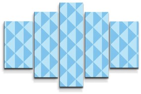 Sablio Obraz - 5-dílný Modré obrácené pyramidy - 125x90 cm