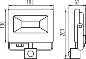 LED reflektor s čidlem Kanlux ANTEM LED 50W-NW-SE B IP44 33208