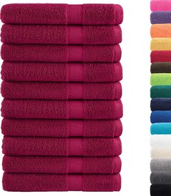 Prémiové ručníky SOLUND 10 ks bordó 100x200 cm 600 g/m² 137223