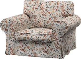 Potah na křeslo IKEA Ektorp barva oranžová látka pletený vzor, vzorované