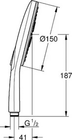 Grohe Rainshower SmartActive - Sprchová hlavice 150 | 95 l/min | 3 pro