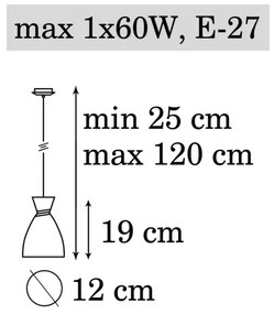 Lustr na lanku NAOMI 1xE27/60W/230V