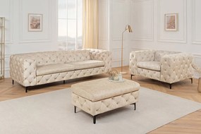 Designové křeslo Rococo šampaňský samet