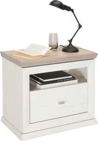 XXXLutz NOČNÍ STOLEK, šedá, bílá, 63/55/38 cm Hom`in - 000003000106