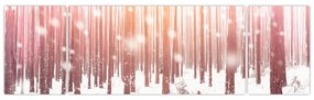 Obraz - Zebra v zasněženém lese (170x50 cm)