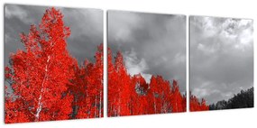 Červený les - moderní obraz