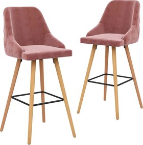 vidaXL Barové židle 2 ks samet [289465] Barva: Růžová