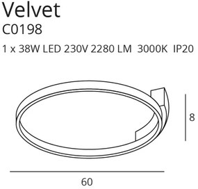 Maxlight C0198 Stropní LED svítidlo VELVET 38W průměr 60cm