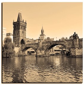 Obraz na plátně - Karlův most v Praze - čtverec 3259FA (50x50 cm)