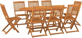 9dílný zahradní jídelní set 180x90x75 cm masivní akáciové dřevo 3086973