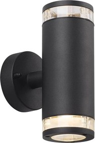 NOR 45501003 Venkovní nástěnné svítidlo Birk 2x28W GU10 černá čirá - NORDLUX