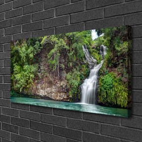 Obraz na plátně Vodopád Skála Příroda 140x70 cm