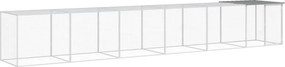Klec pro kuřata se střechou světle šedá 603 x 98 x 90 cm ocel 3189046