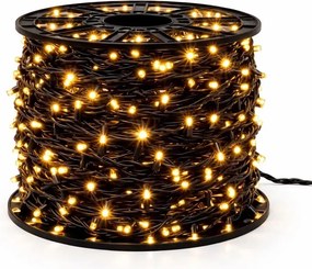 Easy Fix LED světelný řetěz venkovní, 100 m, teple bílá s FLASH, 1000 diod, černý kabel, IP67, cívka