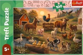 TREFL Puzzle Přátelé z venkova / 100 dílků / 41 x 27,5 cm