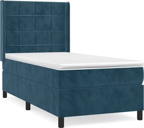 Box spring postel s matrací tmavě modrá 80 x 200 cm samet 3132649