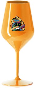 DUHOVÉ VESELÉ EE - oranžová nerozbitná sklenice na víno 470 ml