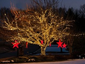 Venkovní LED vánoční řetěz - teplá bílá, 30m, 300 LED