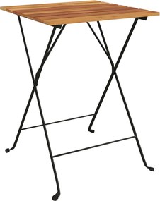 Skládací bistro stůl 55 x 54 x 71 cm masivní teak a ocel 319978