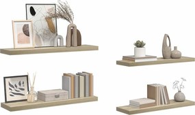 Plovoucí nástěnné police 4 ks dub 90 x 23,5 x 3,8 cm MDF 323882