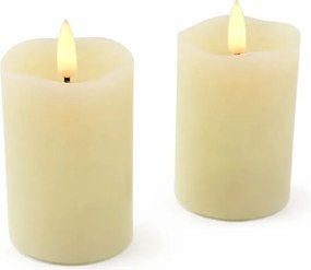 LED svíčky z pravého vosku na baterie, ø 5 × 7 cm, mandlová, sada 2 ks, CR2450