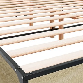Rám postele dub sonoma 120 x 190 cm kompozitní dřevo a kov 3280023