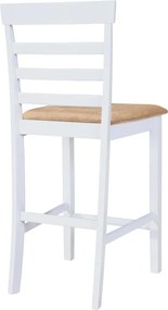 Bílý dřevěný barový stůl a 4 barové židle, set 271832