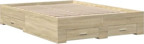 Rám postele se zásuvkami dub sonoma 140x190 cm kompozitní dřevo 3280400