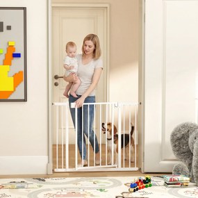 Schodišťová branka Bezpečnostní branka bez vrtání s automatickým zavíráním pro děti Kuchyňské schody 76-103 x 76 cm Bílá
