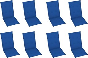 Skládací polohovací křesla s polštáři, 8 ks, masivní teakové dřevo 3072551