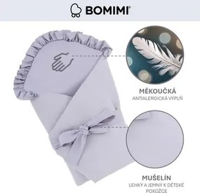 Bomimi Rychlozavinovačka s volánkem, mušelín, šedá