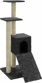 Škrabadlo pro kočky se sisalovými sloupky tmavě šedé 92 cm 171514