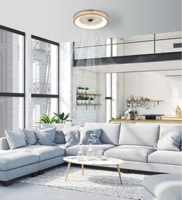 Globo 03650 - LED Stropní svítidlo s ventilátorem GATIAN LED/30W/230V hnědá + DO