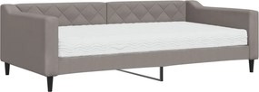 Válenda s matrací taupe 100 x 200 cm textil 3197416
