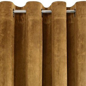 ZATEMŇOVACÍ ZÁVĚS NA KROUŽCÍCH RIA 140X250 CM MEDOVÁ