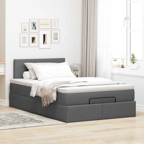 Osmanský postel s matrací tmavě šedá 120x200 cm textil 3311367