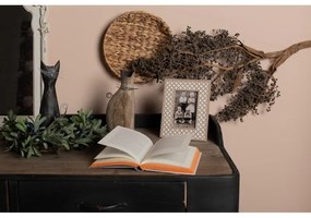Hnědo bílý fotorámeček Ruud v boho stylu – 10x15 cm