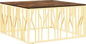vidaXL Konferenční stolek nerezová ocel a recyklované dřevo [350070] Barva: stříbrná a hnědá