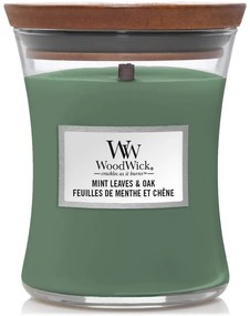 WoodWick – svíčka Mint Leaves & Oak (Mátové lístky a dub) Velikost: velká 609 g